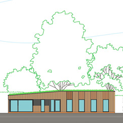 Modern low-impact dwelling within the grounds of an existing house ...